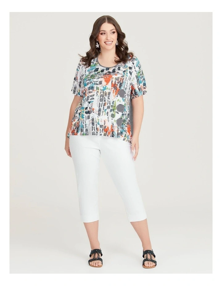 Taking Shape Bamboo Abstract Stripe Top in Print | MYER