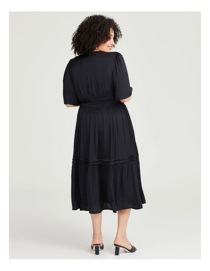 Taking Shape Luxe Summer Glam Tier Dress in Black | MYER