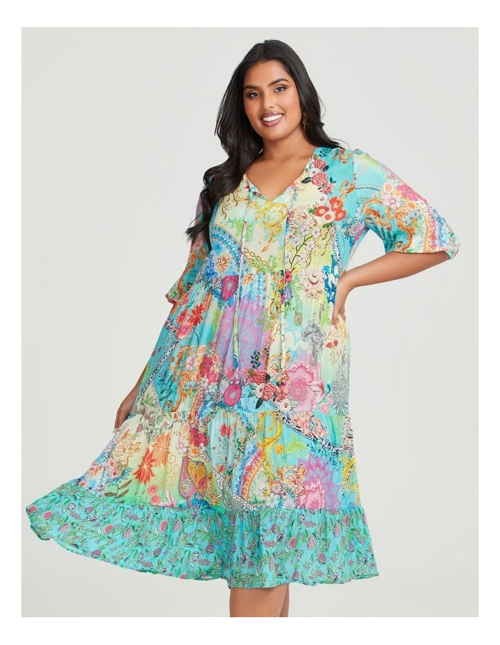 Taking Shape Natural Amalfi Boho Dress in Print | MYER