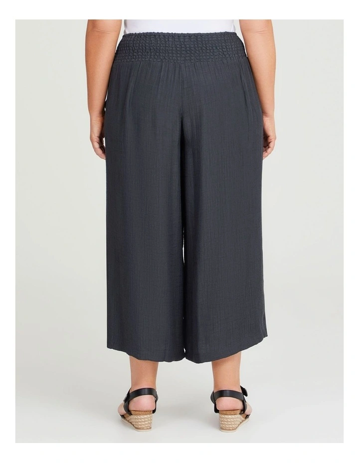 Taking Shape Shirred Waist Wide Leg Pant in Graphite | MYER