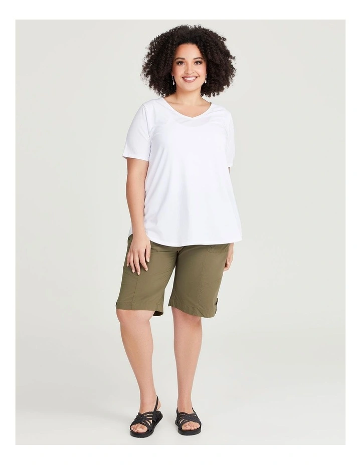 Taking Shape Castaway Zip Pocket Cargo Short in Khaki Moss | MYER