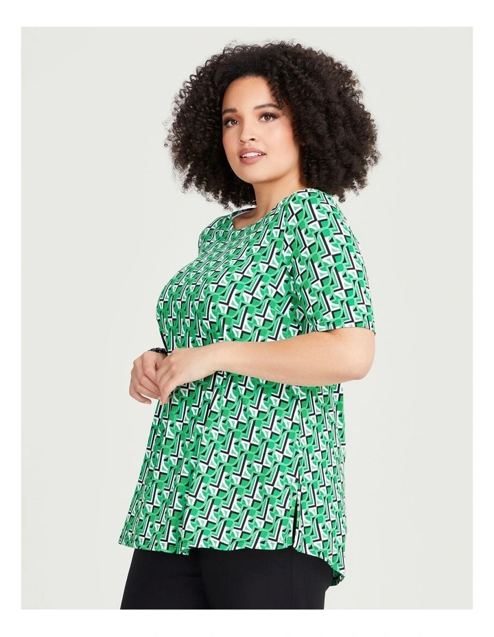 Taking Shape Natural Mia Abstract Top in Print | MYER
