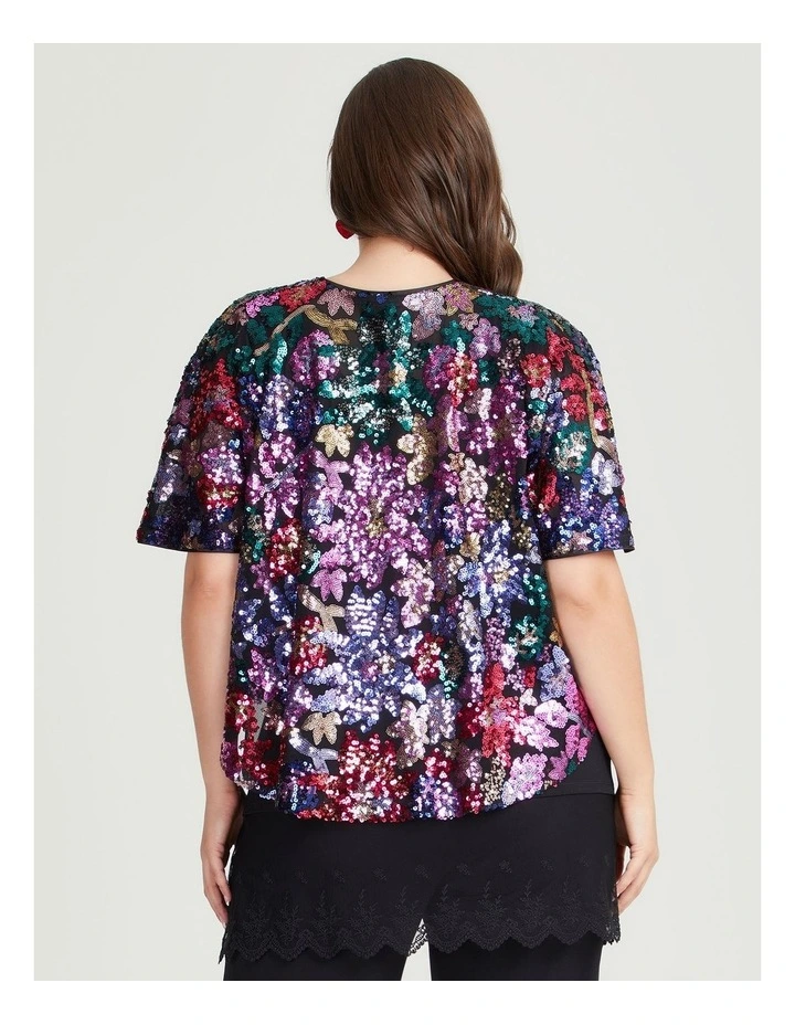 Taking Shape Floral Bloom Sequin Capelet in Multi | MYER