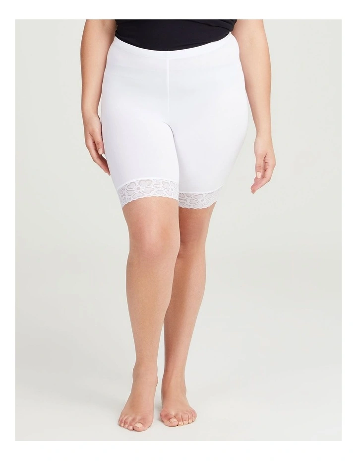 Taking Shape Bamboo Lace Anti Chafe Short in White | MYER