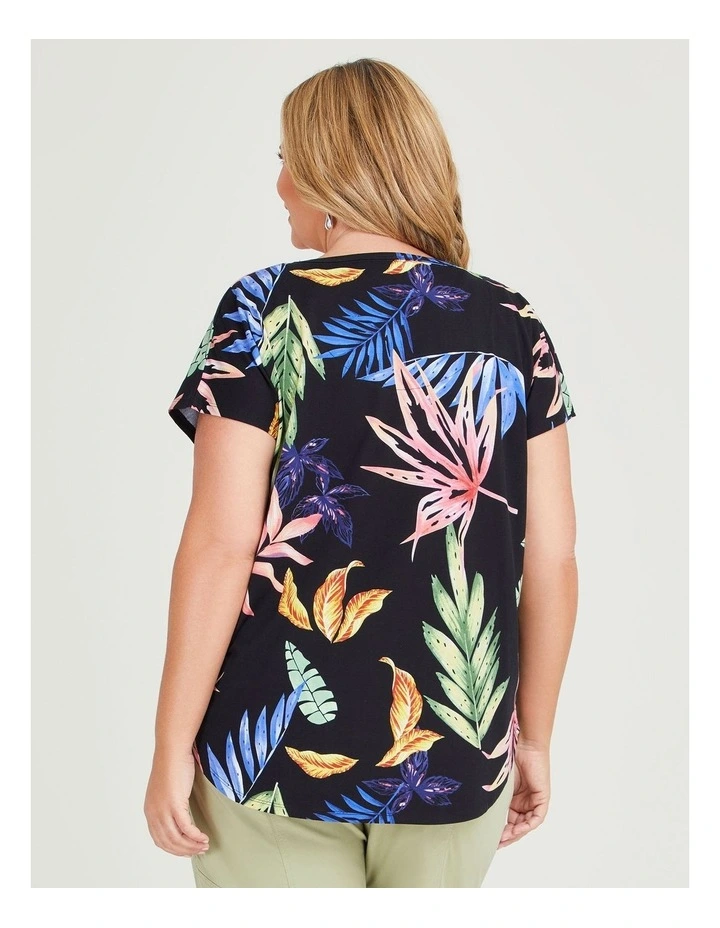 Taking Shape Cotton Jungle Leaf Print Top in Print | MYER