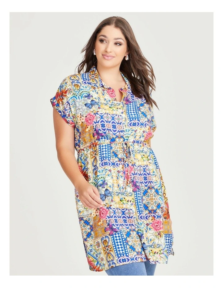 Taking Shape Natural Tile Tunic Shirt in Print | MYER