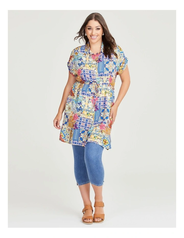 Taking Shape Natural Tile Tunic Shirt in Print | MYER