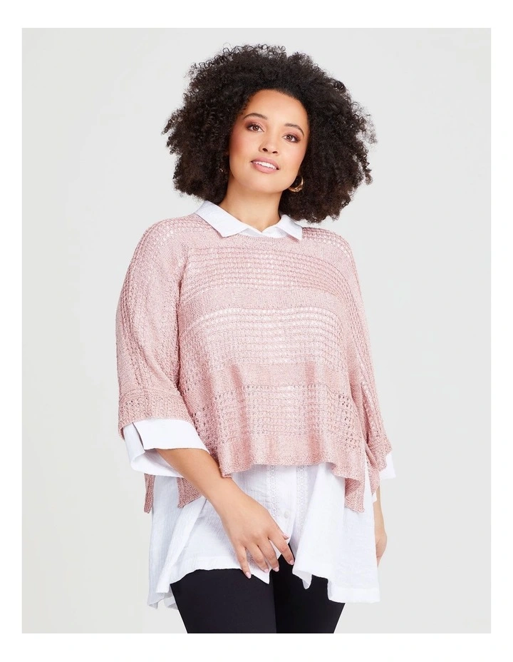 Taking Shape Pointelle Sparkle Over Top in Dusty Pink | MYER
