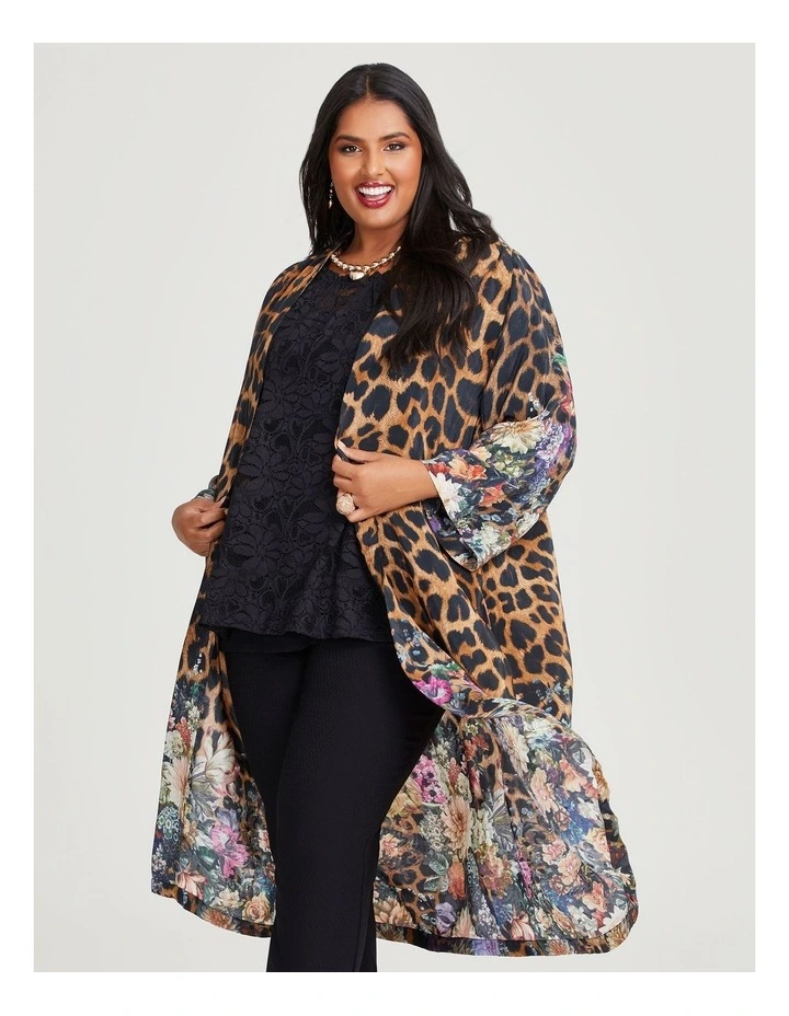 Taking Shape Natural Wild Ways Duster Top in Print | MYER