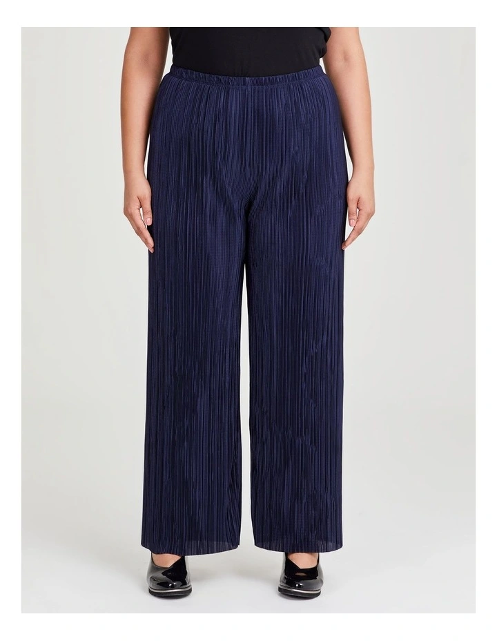Taking Shape Pretty Pleat Long Pant in Dark Indigo | MYER