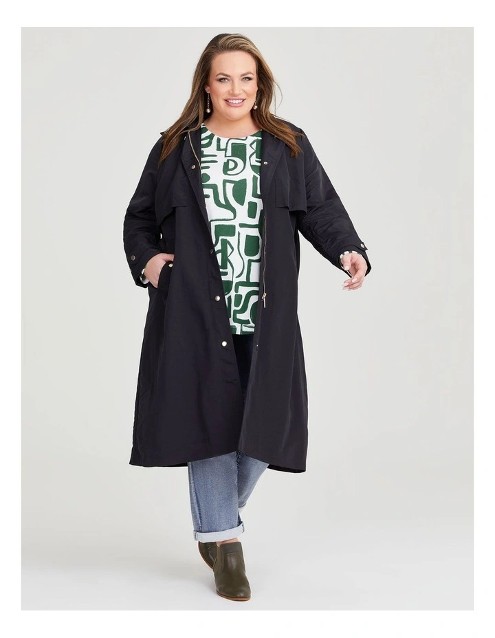 Taking Shape Bamboo Ponte Abstract Top In Off White/Meadow | MYER