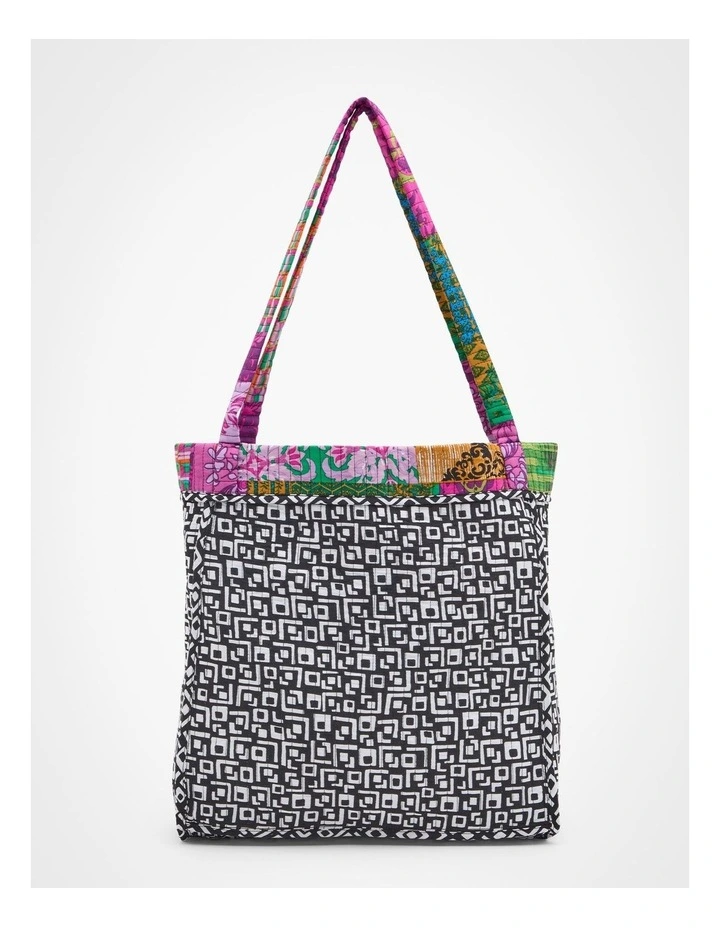 Taking Shape Reversible Quilt Tote Bag in Multi | MYER