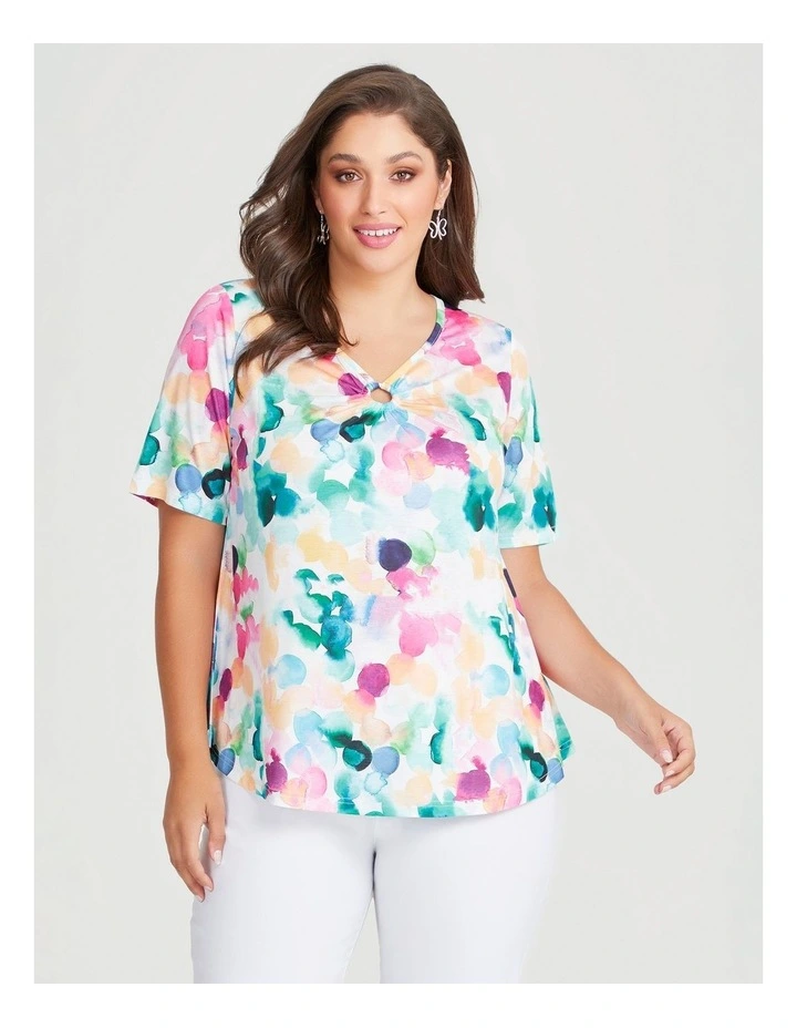 Taking Shape Gelato Spot Keyhole Top in Spot Print | MYER