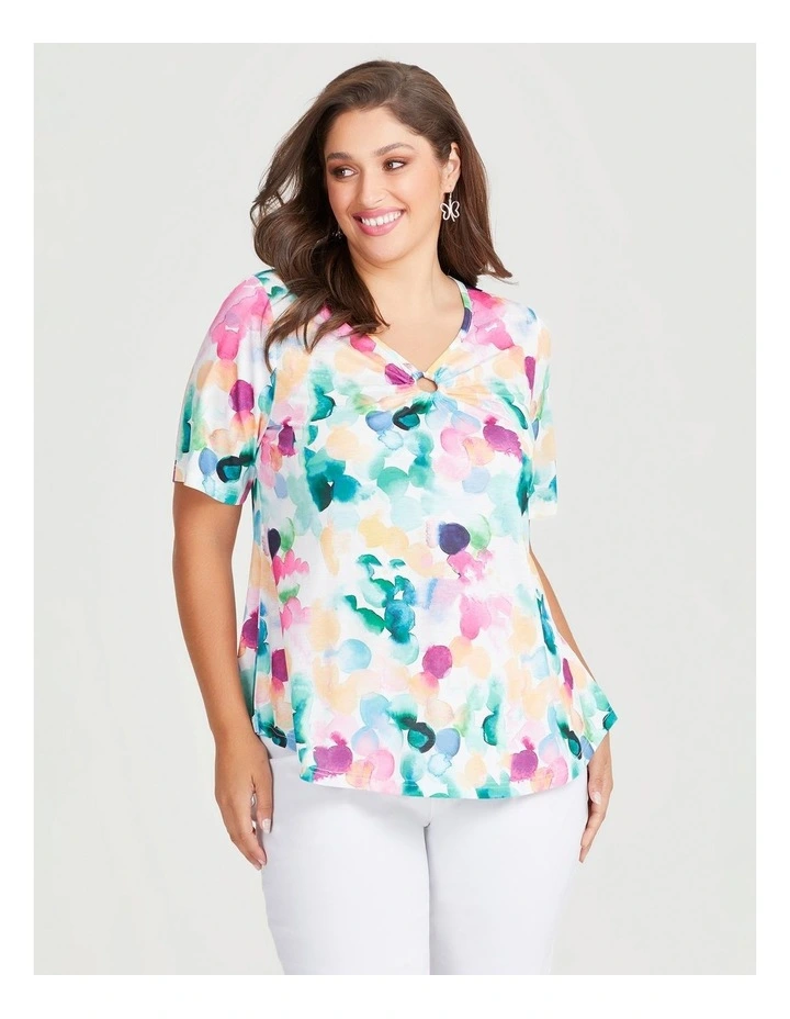 Taking Shape Gelato Spot Keyhole Top in Spot Print | MYER