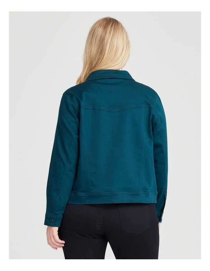 Taking Shape Coloured Classic Denim Jacket in Evergreen | MYER