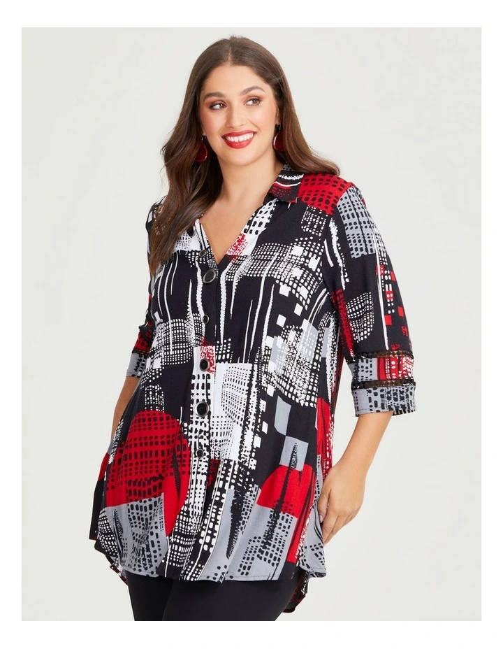 Taking Shape Red Alert Natural Shirt in Print | MYER
