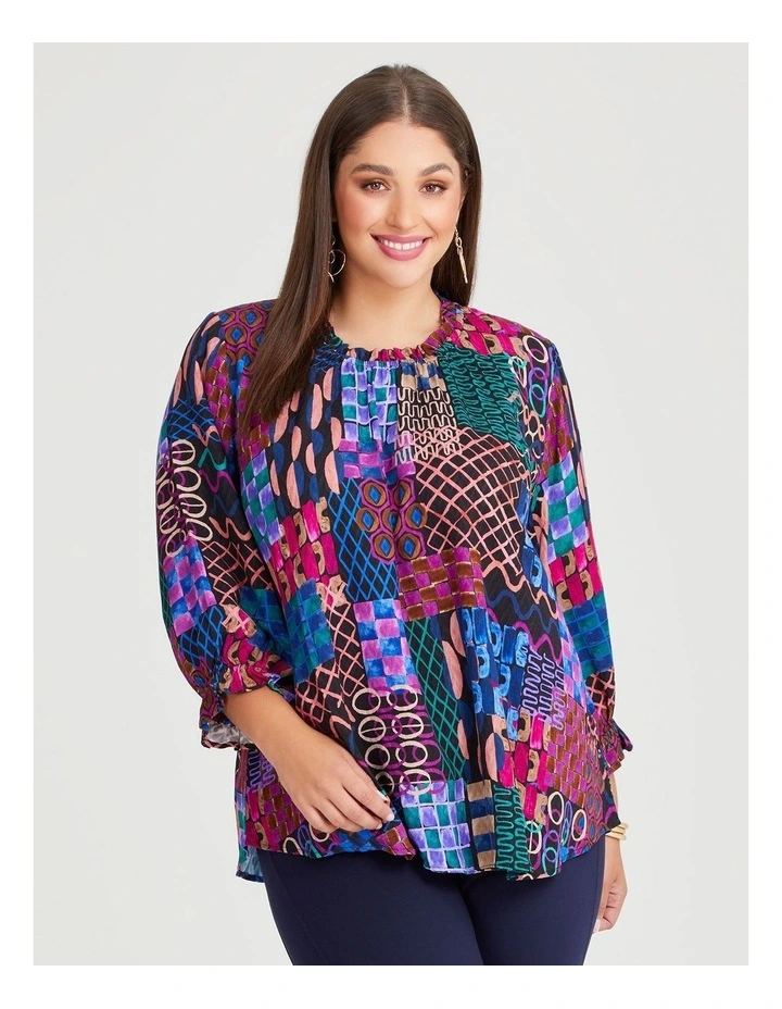 Taking Shape Natural Bella Top in Print | MYER