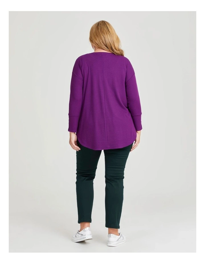 Taking Shape Rib Hi-lo Top in Orchid Violet | MYER