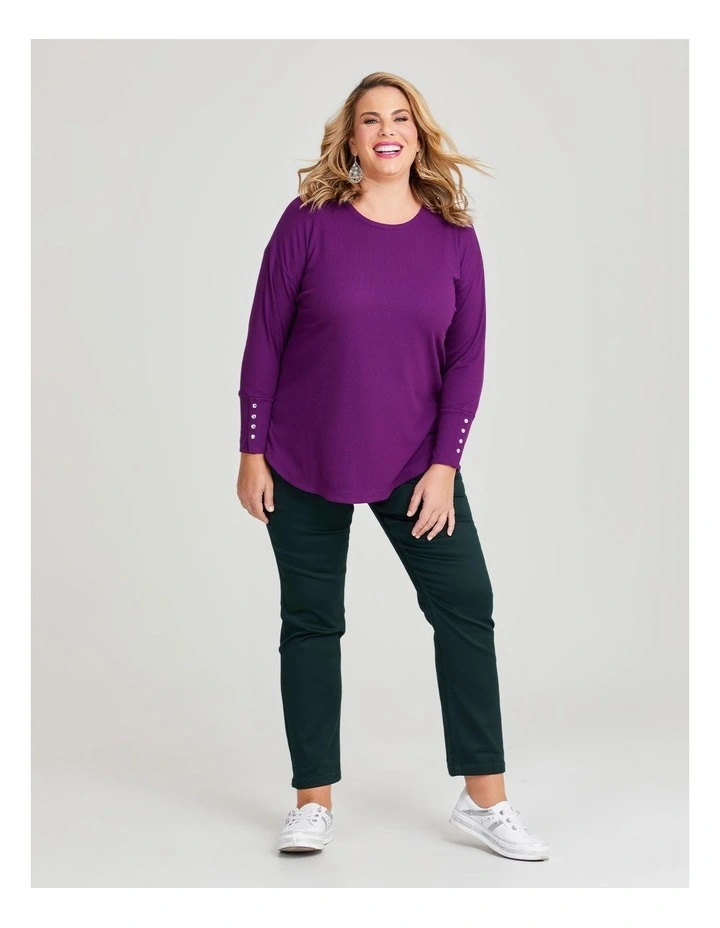 Taking Shape Rib Hi-lo Top in Orchid Violet | MYER