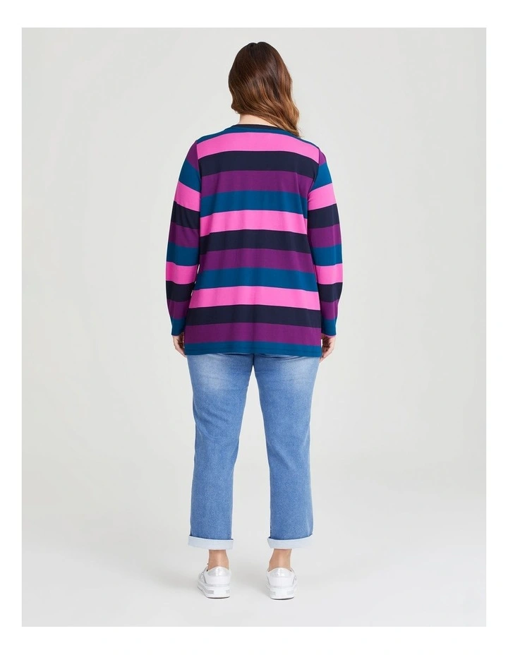 Taking Shape Bamboo Ponte Multi Top in Stripe | MYER
