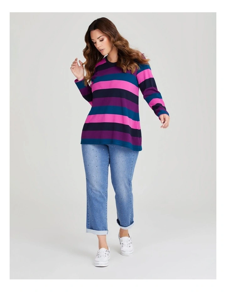 Taking Shape Bamboo Ponte Multi Top in Stripe | MYER