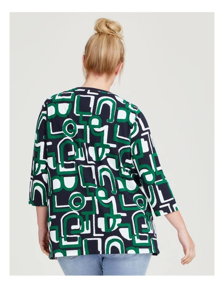 Taking Shape Cotton Textured Abstract Top in Print | MYER