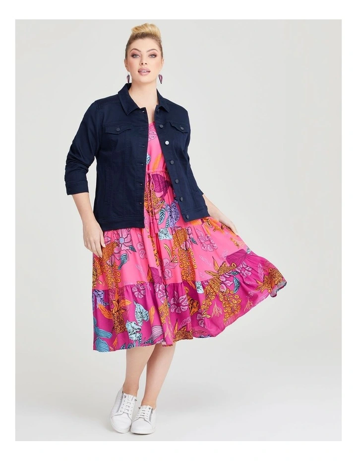 Taking Shape Natural Floral Geo Mix Dress In Print | MYER