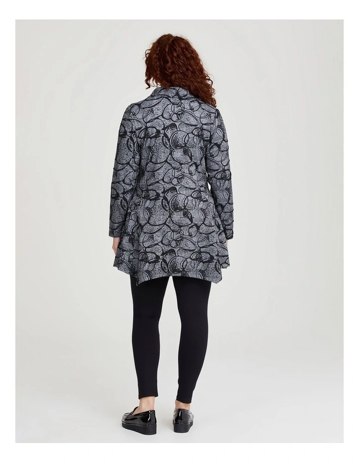 Taking Shape Jacquard Zip Jacket In Black/Grey | MYER