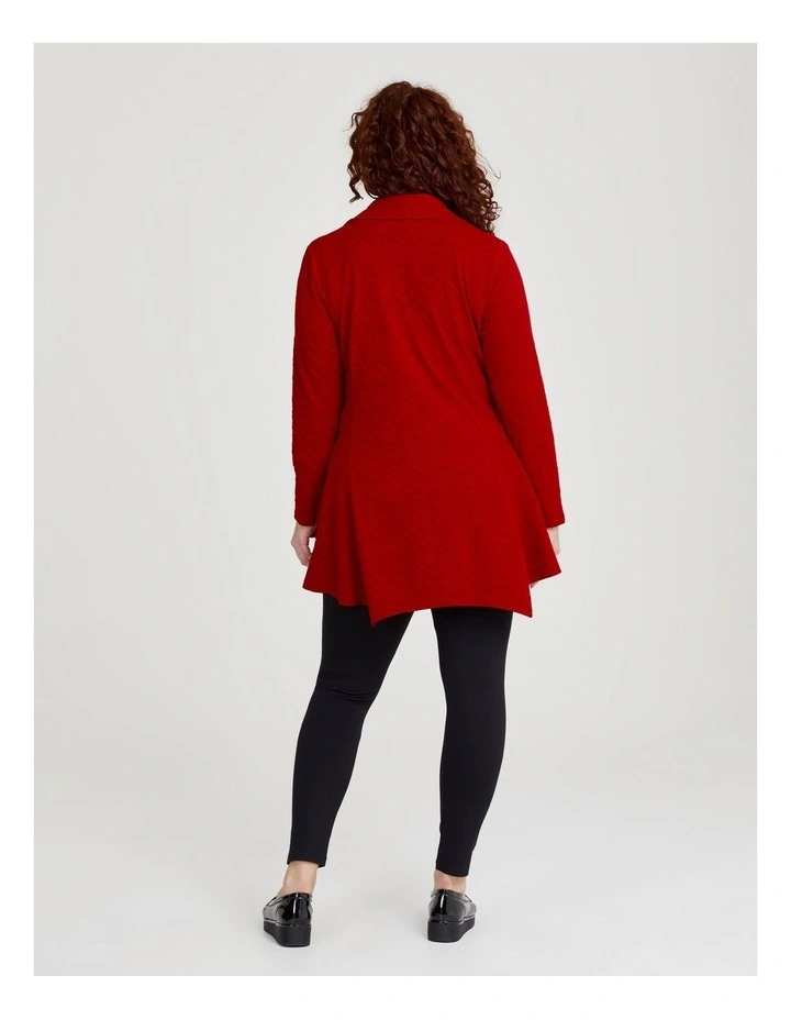 Taking Shape Jacquard Zip Jacket in Red | MYER