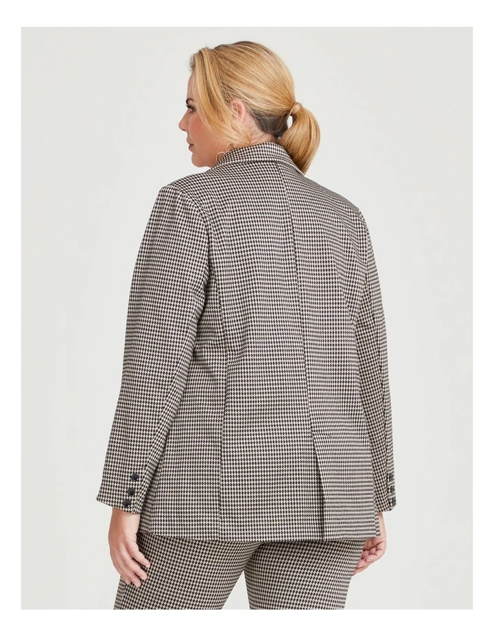 Taking Shape Relaxed Houndstooth Blazer in Black/Pebble | MYER