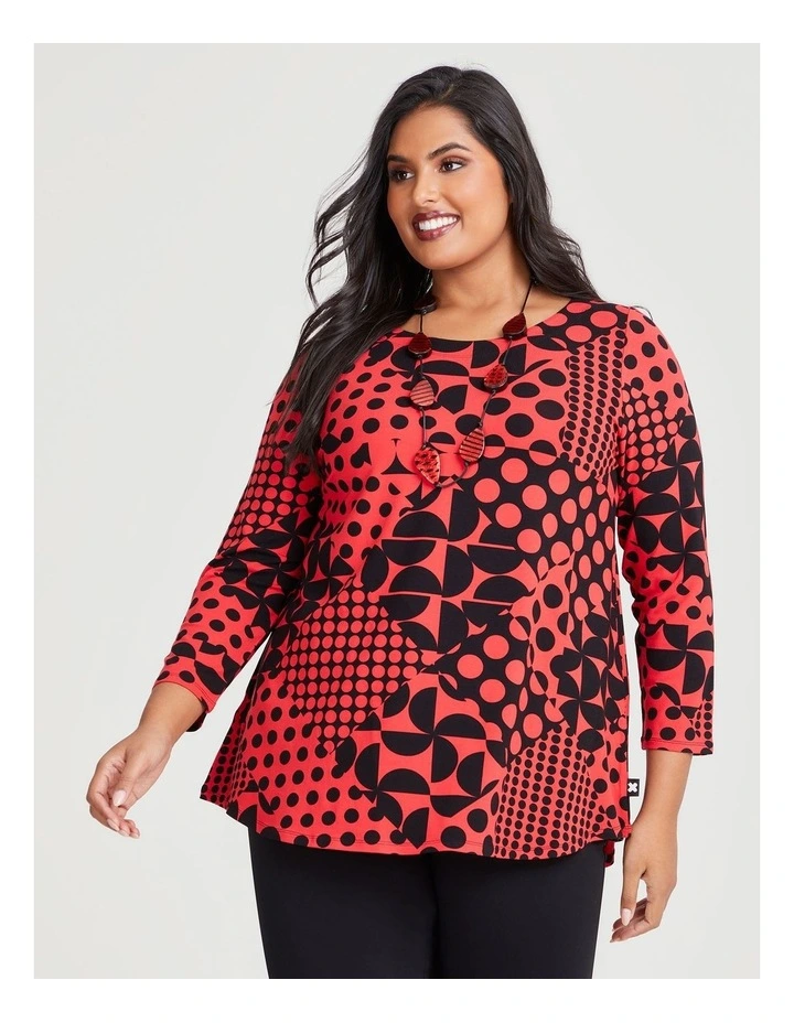 Taking Shape Natural Scarlet Top in Red/Black | MYER