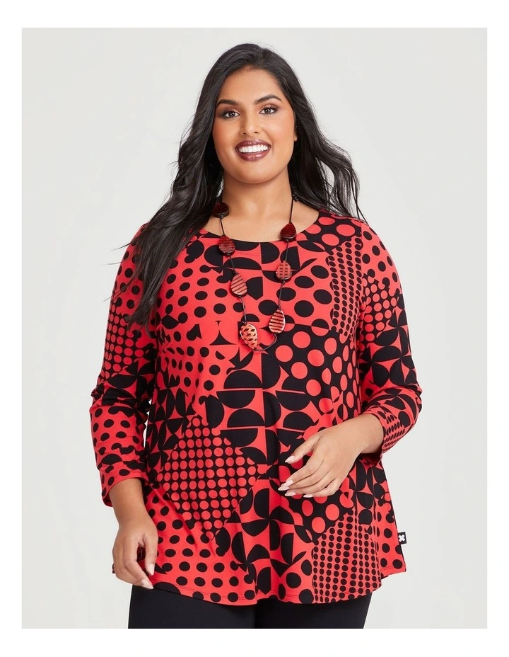 Taking Shape Natural Scarlet Top in Red/Black | MYER