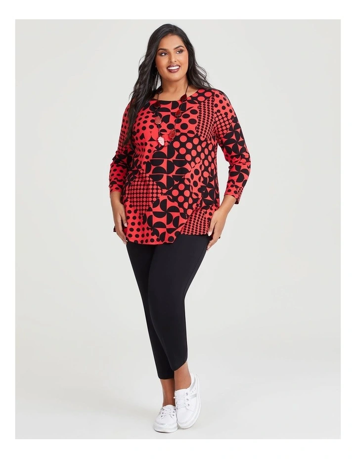 Taking Shape Natural Scarlet Top in Red/Black | MYER