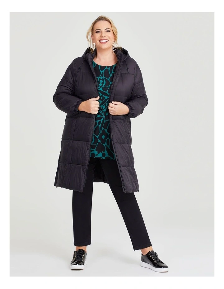 Taking Shape Bamboo Ponte Botanical Top In Eden Green/Black | MYER