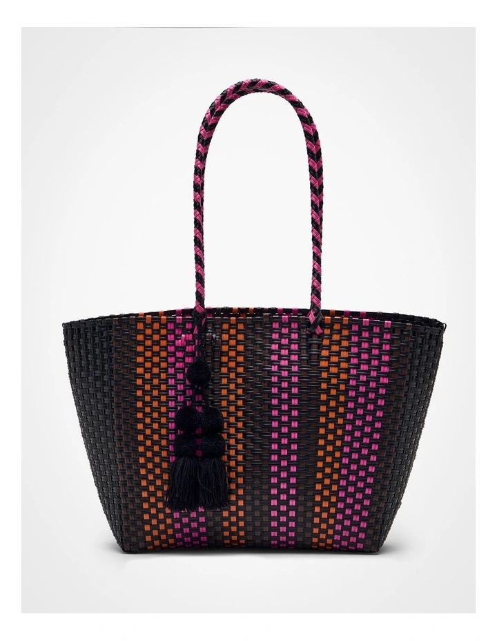 Taking Shape Basket Weave Tote Bag in Multi | MYER