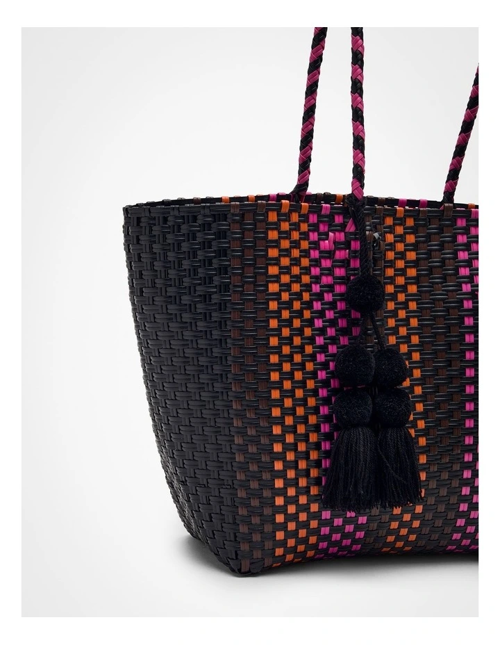 Taking Shape Basket Weave Tote Bag in Multi | MYER