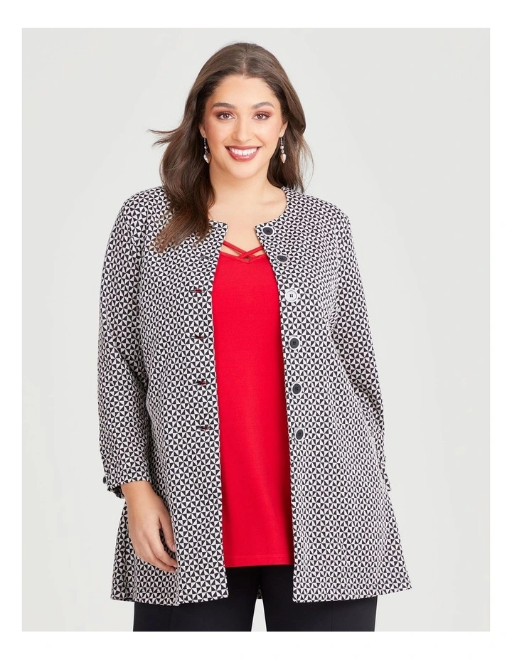 Taking Shape Squares Jacquard Jacket in Triangle | MYER