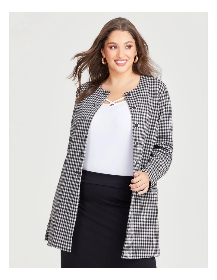 Taking Shape Squares Jacquard Jacket in Mini Check | MYER
