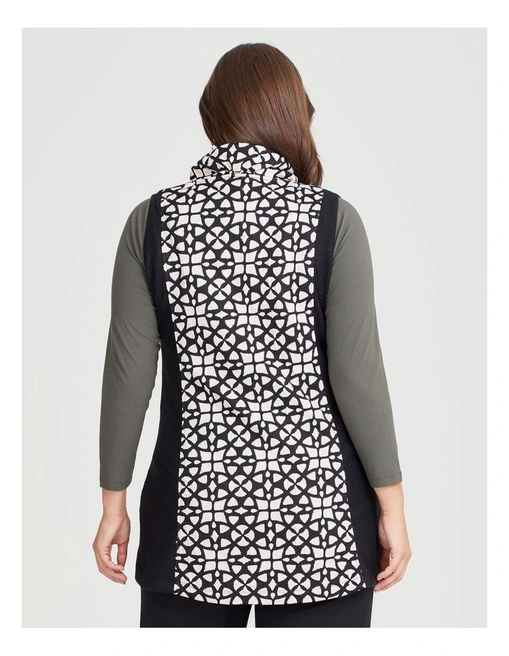 Taking Shape Spliced Snug & Jacquard Vest in Black | MYER