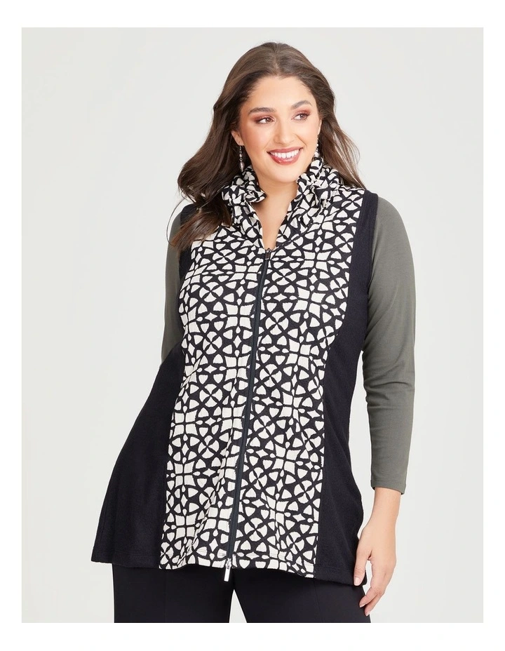 Taking Shape Spliced Snug & Jacquard Vest in Black | MYER