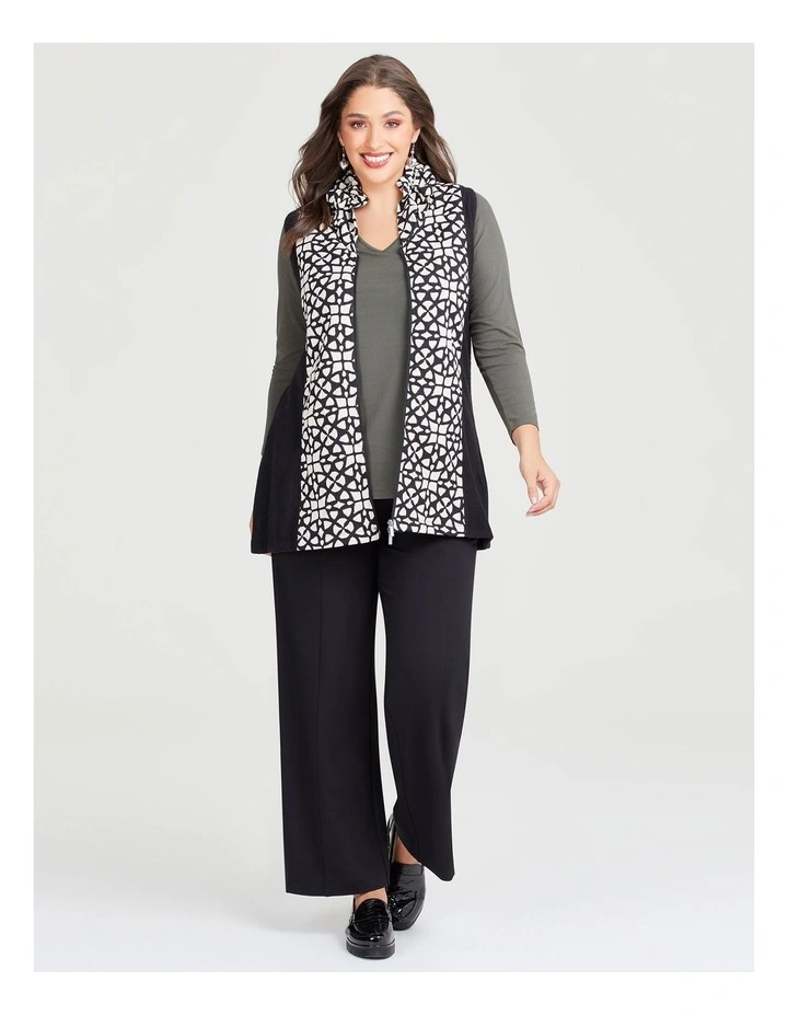 Taking Shape Spliced Snug & Jacquard Vest in Black | MYER