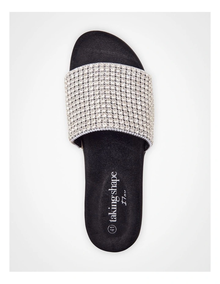 Taking Shape Bling Flex Wedge Slide in Black | MYER