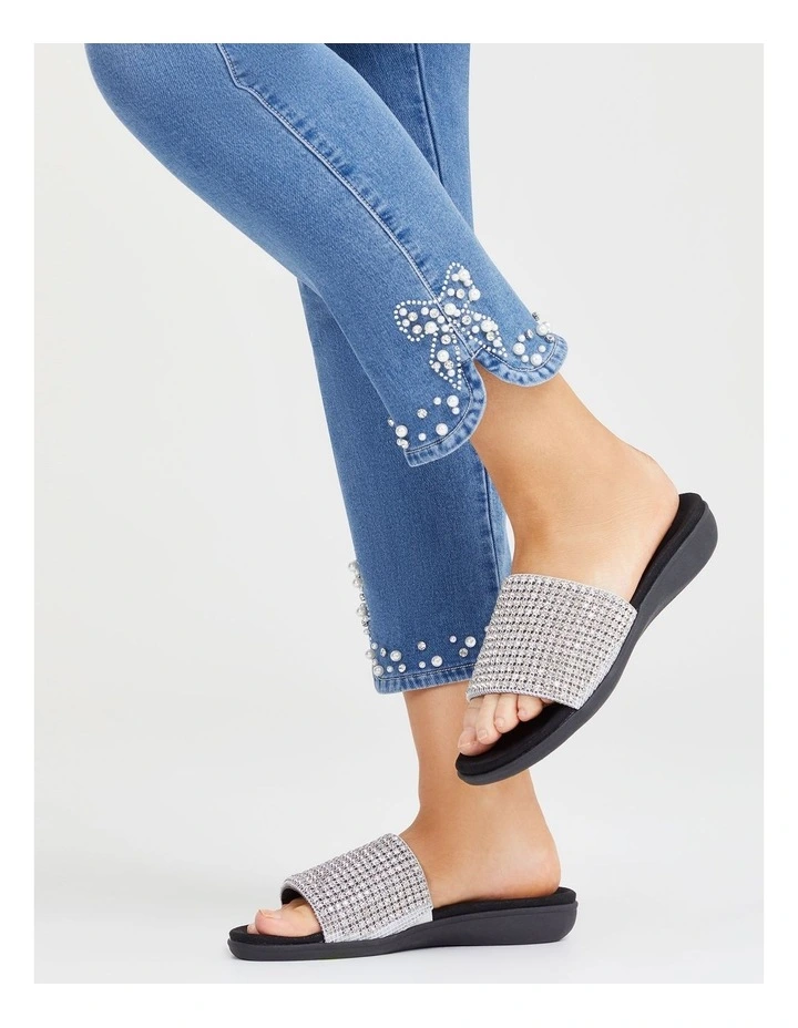 Taking Shape Bling Flex Wedge Slide in Black | MYER