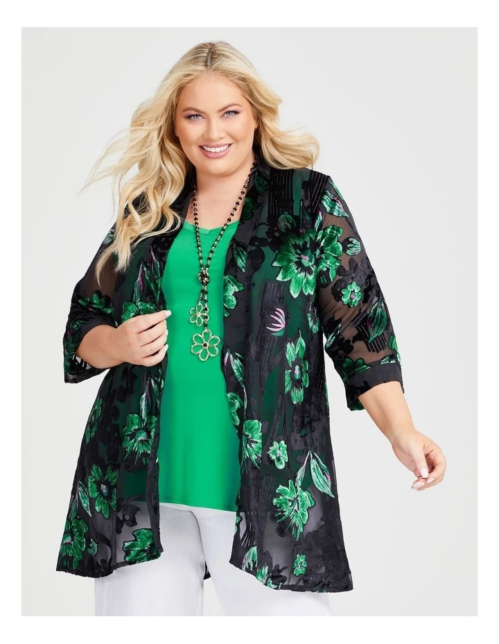 Taking Shape Floral Devore Cardigan in Print | MYER