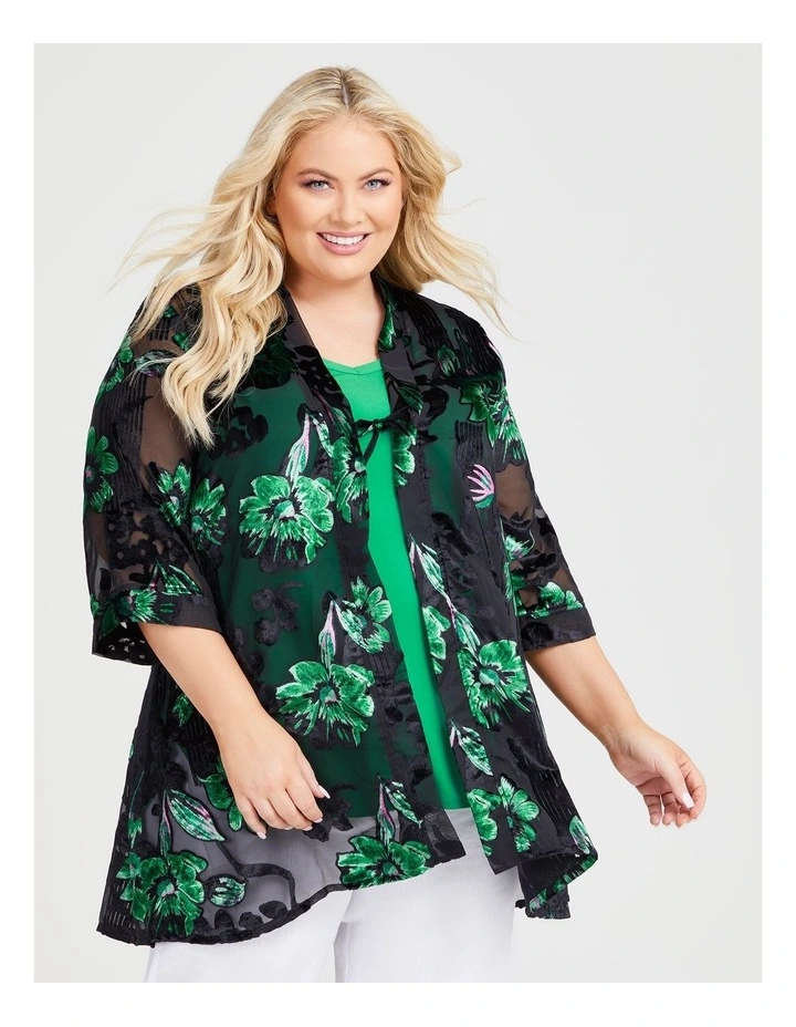 Taking Shape Floral Devore Cardigan in Print | MYER