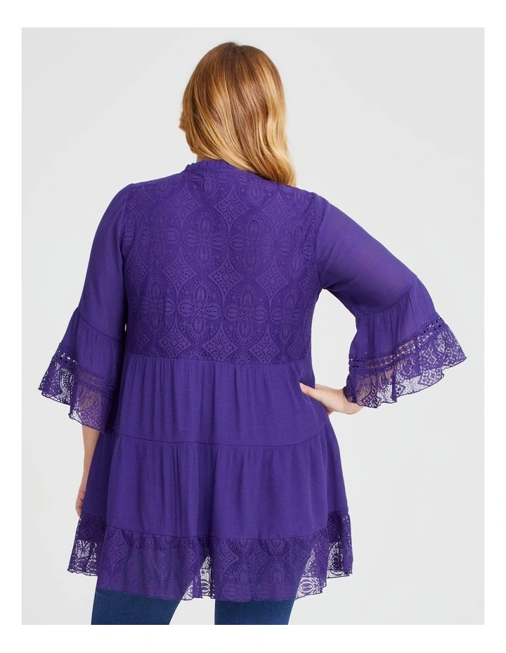 Taking Shape Natural Lace Detail Tunic in Purple Passion | MYER