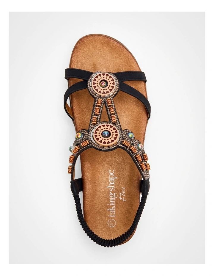 Taking Shape Beaded Bling Flex Sandal in Black | MYER