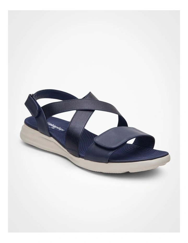 Taking Shape Flex Elastic Comfort Sandal in Navy | MYER