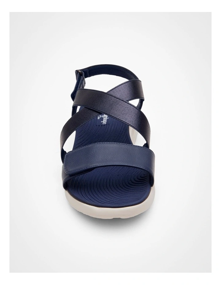 Taking Shape Flex Elastic Comfort Sandal in Navy | MYER
