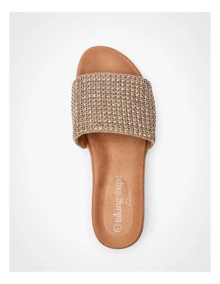 Taking Shape Bling Flex Wedge Slide in Gold | MYER